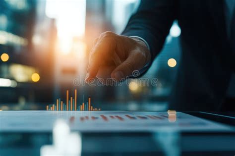 A Man Is Pointing At A Graph On A Computer Screen Stock Illustration Illustration Of Finance