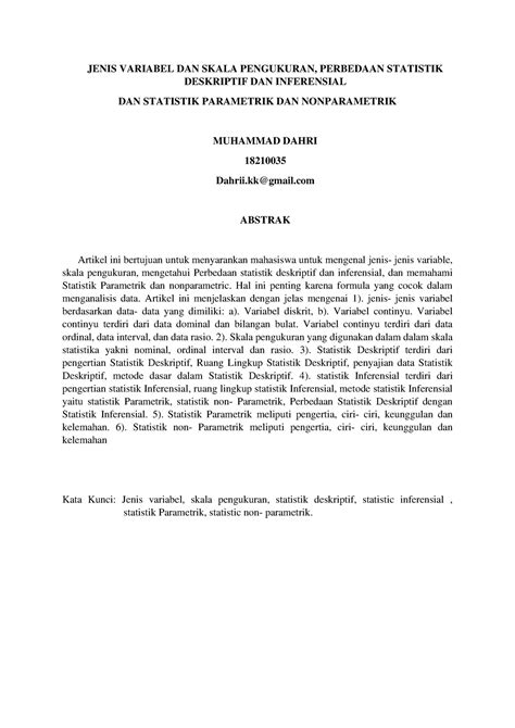 Jenis Variabel Dan Skala Pengukuran Perbedaan Statistik Deskriptif Dan Inferensial Jenis