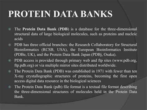 Nucleic Acid And Protein Databanks PPTX