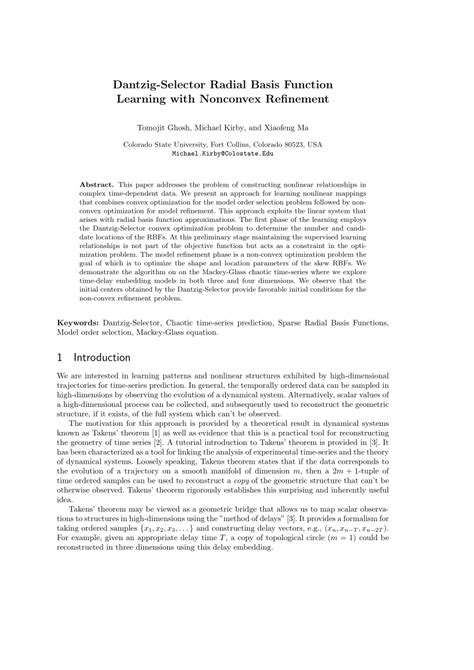 pdf dantzig selector radial basis function learning with nonconvex