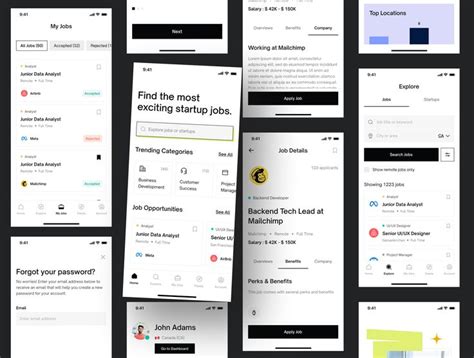 Job Finder App Ui Kit Mobile App Ui Kit Ui Kit App Ui Mobile App Ui