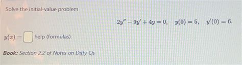 solved solve the initial value