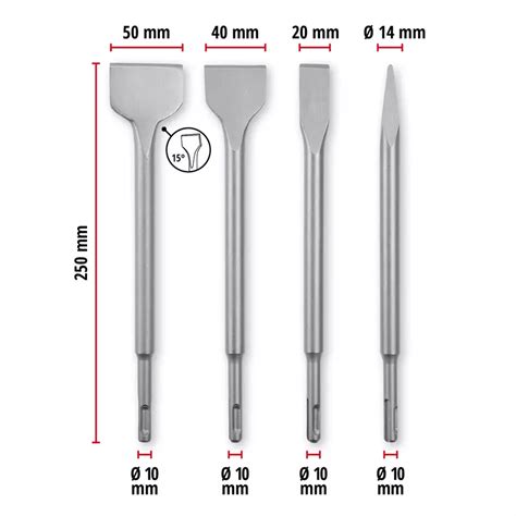 sds plus chisel set 4pcs 250mm Комплект длета