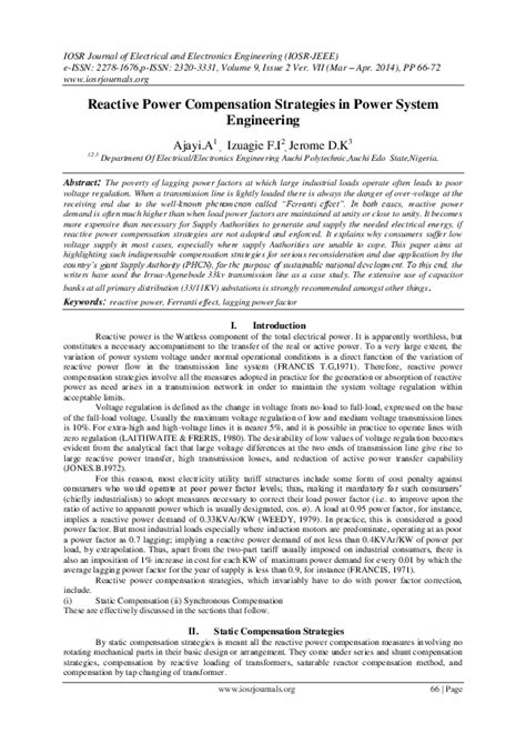 pdf reactive power compensation in power systems