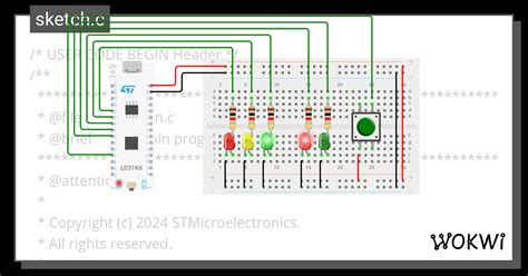 Traffic Light Wokwi Esp32 Stm32 Arduino Simulator