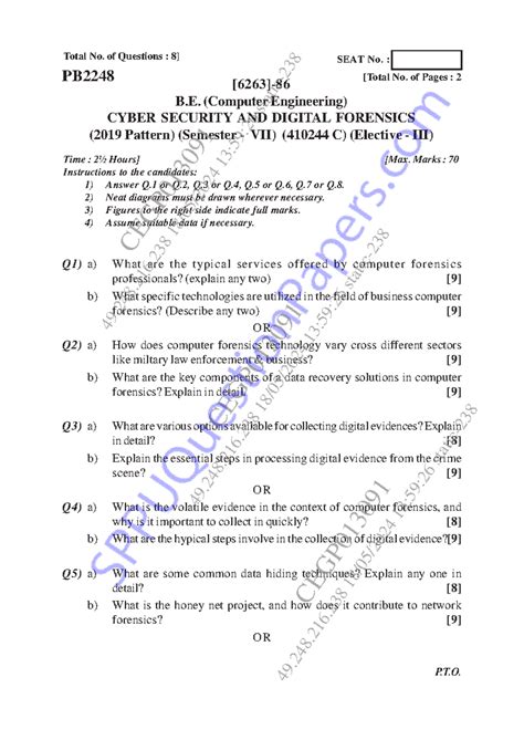 Be Computer Engineering Semester 7 2024 May Cyber Security And Digital Forensics Cs Df Pattern