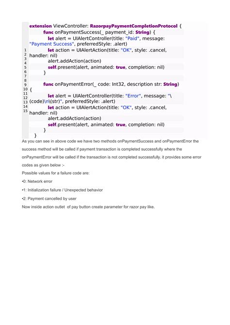 Razorpay Payment Gateway Integration In Ios Swift Pdf