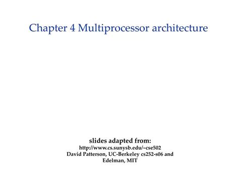 Ppt Chapter 4 Multiprocessor Architecture Powerpoint Presentation