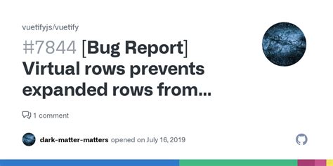 Bug Report Virtual Rows Prevents Expanded Rows From Working On V Data Table · Issue 7844