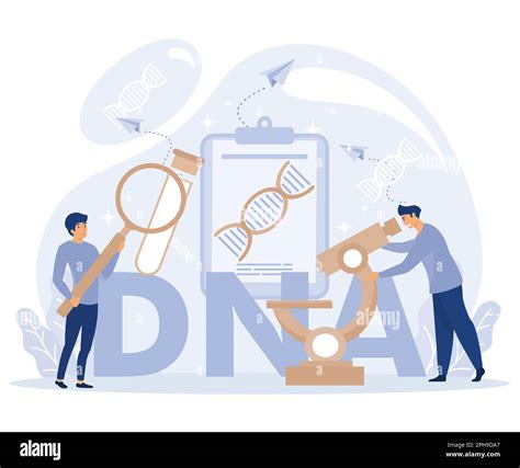 Genetic Dna Science Concept Big Gene Helix Sign Lab Equipment Flat