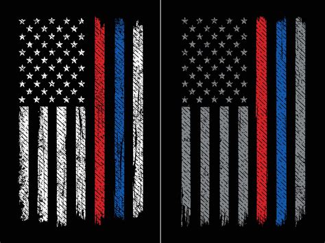Thin Blue Line Flag Thin Red Line Flag Vector Art At Vecteezy