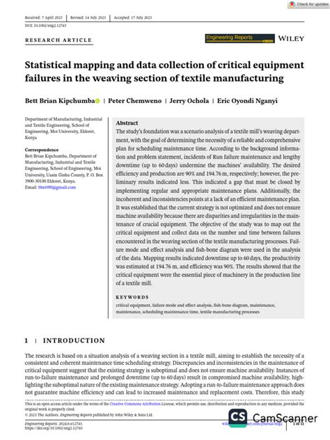 Engineering Reports - 2023 - Kipchumba - Statistical Mapping and Data Collection of Critical ...