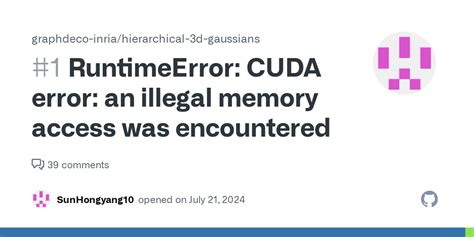 runtimeerror cuda error an illegal memory access was encountered