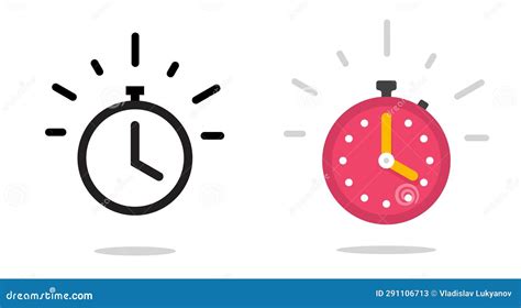 Outline Countdown Timer And Date Flat Calendar Vector Illustration