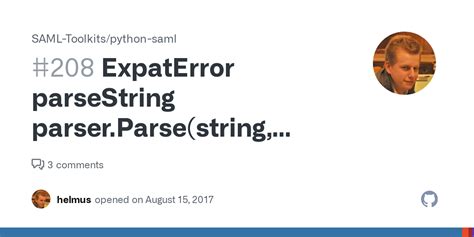 Expaterror Parsestring Parserparsestring True · Issue 208 · Saml