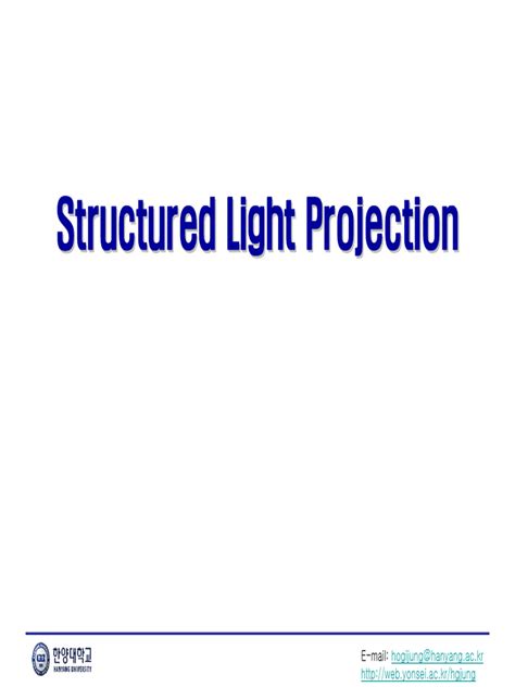 structured light projection pdf camera electromagnetic radiation