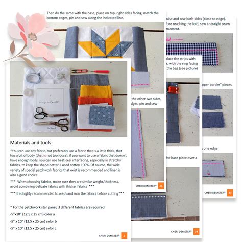 patchwork drawstring bag pdf digital manual sewing directions diy crossbody bag mom t etsy