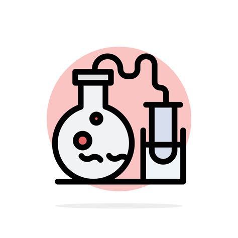 Tube Flask Lab Science Abstract Circle Background Flat Color Icon