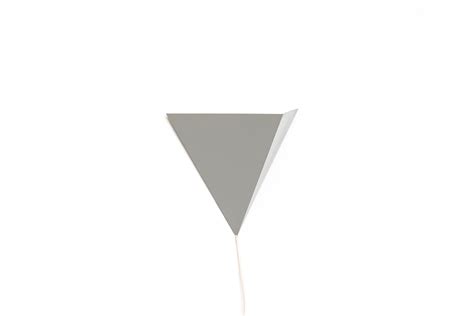 Rare Anvia Sleek Gray Enameled Aluminum Triangular Wall Sconce For Sale