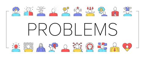Psychological Problems Collection Icons Set Vector 19523650 Vector Art