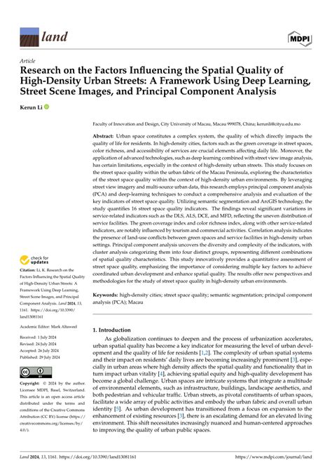 Pdf Research On The Factors Influencing The Spatial Quality Of High Density Urban Streets A