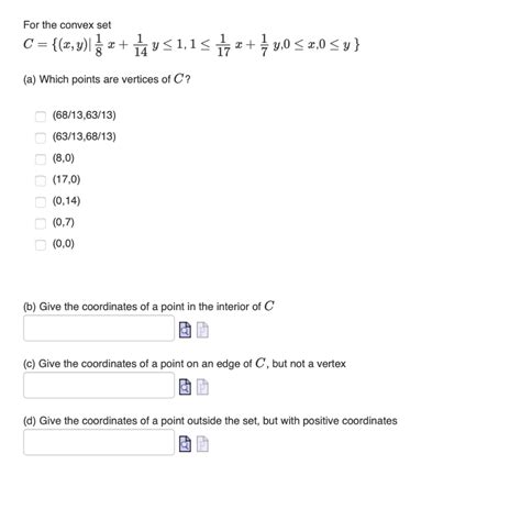 For The Convex Set Chegg Com