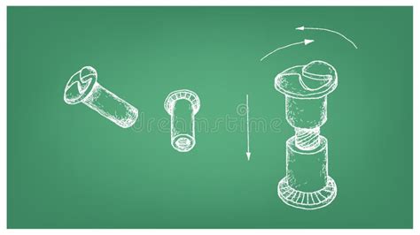 Sketch Of A Sex Bolt On Blueprint Stock Vector Illustration Of