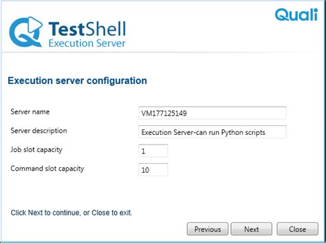 configure the execution server cloudshell help