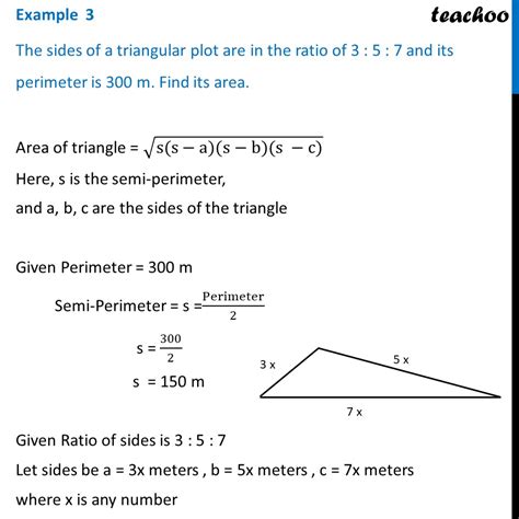 Example 3 The Sides Of A Triangular Plot Are In Ratio Examples