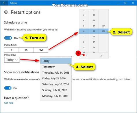 Schedule Restart Time For Windows Update In Windows Tutorials