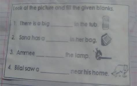 Look At The Picture And Fill The Given Blanks There Is A Big Qquad In T