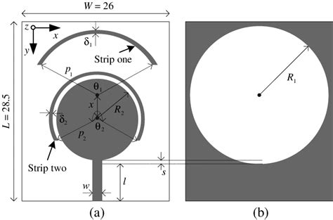 The Configuration Of The Dual Band Notched Uwb Antenna A Top Layer