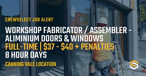 Crewselect 🚨 Were Hiring Workshop Fabricatorassembler Wanted 🚨