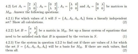 solved from wb 4 consider the vector space my of all 2 x 2