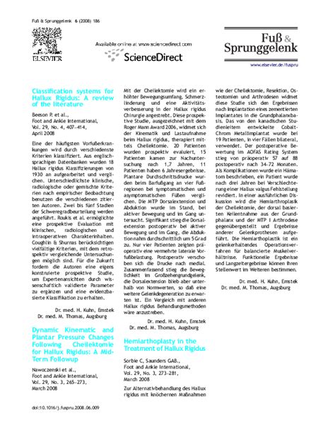 Pdf Classification Systems For Hallux Rigidus A Review Of The Literature