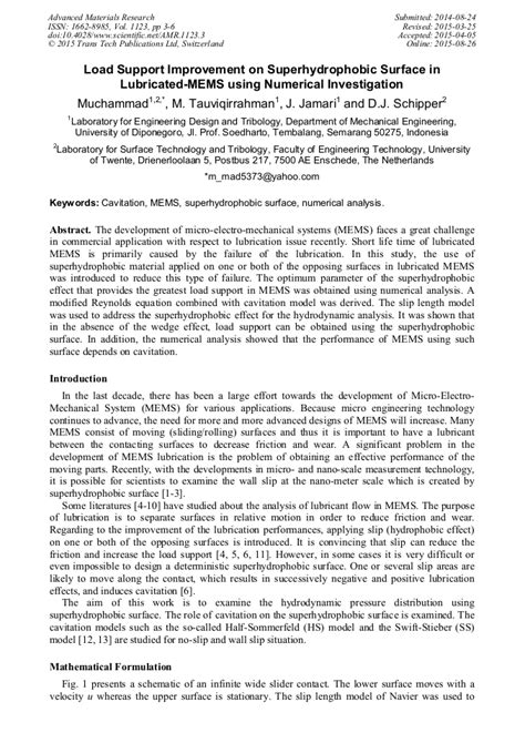 Load Support Improvement On Superhydrophobic Surface In Lubricated Mems Using Numerical