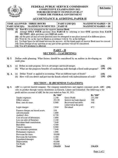 Css Accounting Papers 1 Pdf Expense Bad Debt