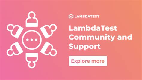 Lambdatest Community And Support