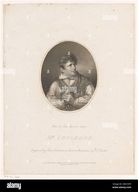 Portret Van Zanger Charles Incledon Giovanni Vendramini After John Thomas Barber Beaumont