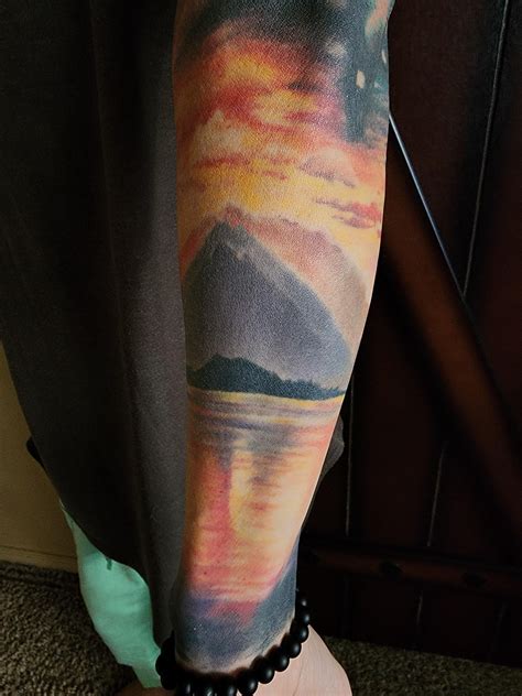 Galaxy Mountains Cover Up Sleeve Aged 4 Years 4 Months Ragedtattoos