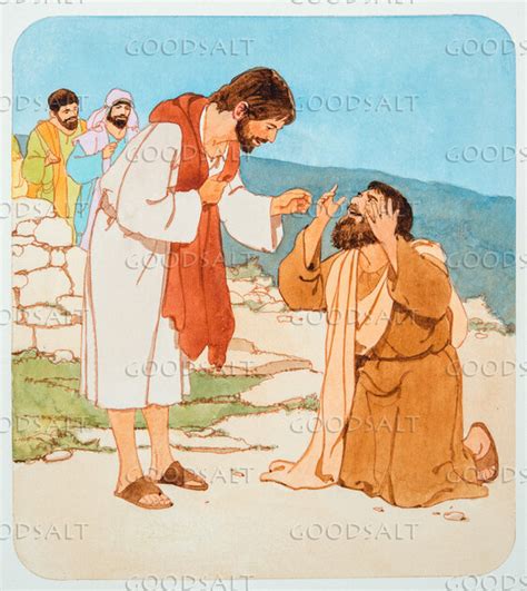 Jesus Heals A Blind Man Religious Art