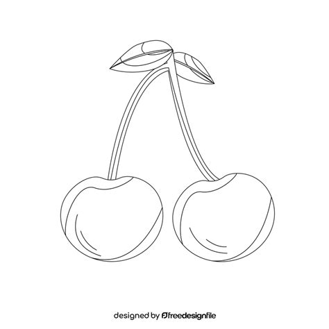 Cherries Black And White Clipart