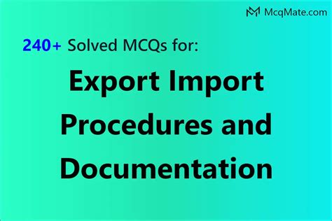 240 Export Import Procedures And Documentation Chapter Wise Solved