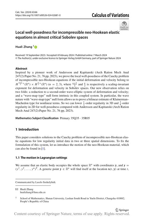 Local Well Posedness For Incompressible Neo Hookean Elastic Equations In Almost Critical Sobolev