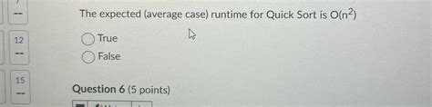 Solved The Expected Average Case Runtime For Quick Sort Chegg Com