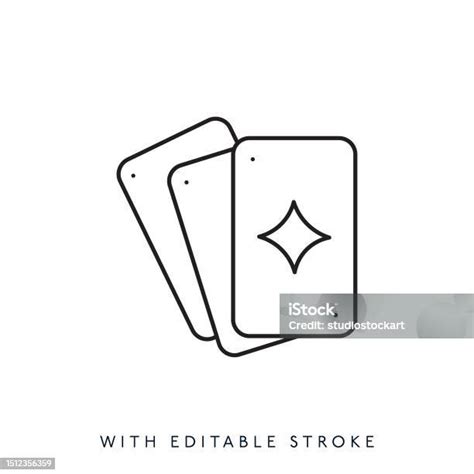 포커 게임 편집 가능한 스트로크를 위한 장난기 넘치는 라인 일러스트레이션 심각한에 대한 스톡 벡터 아트 및 기타 이미지 심각한 여가활동 게임 카드 여가활동 게임