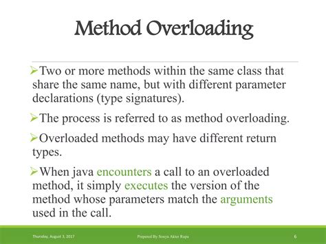 method overloading in java ppt