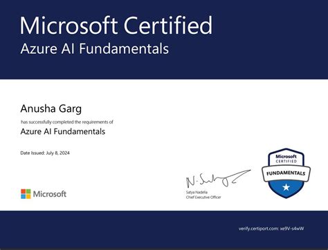 Anusha Garg On Linkedin Azureaifundamentals Microsoftcertified Ai