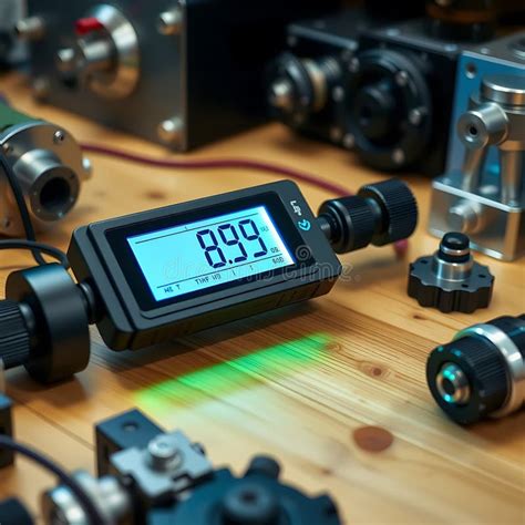 a technician setting up a precise alignment system on a robotic arm in a high tech workshop