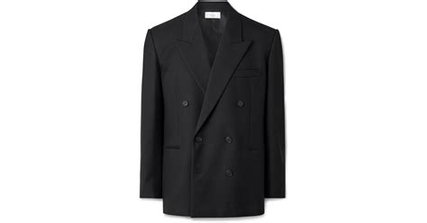 The Row Herman Double Breasted Wool Twill Suit Jacket In Black For Men Lyst